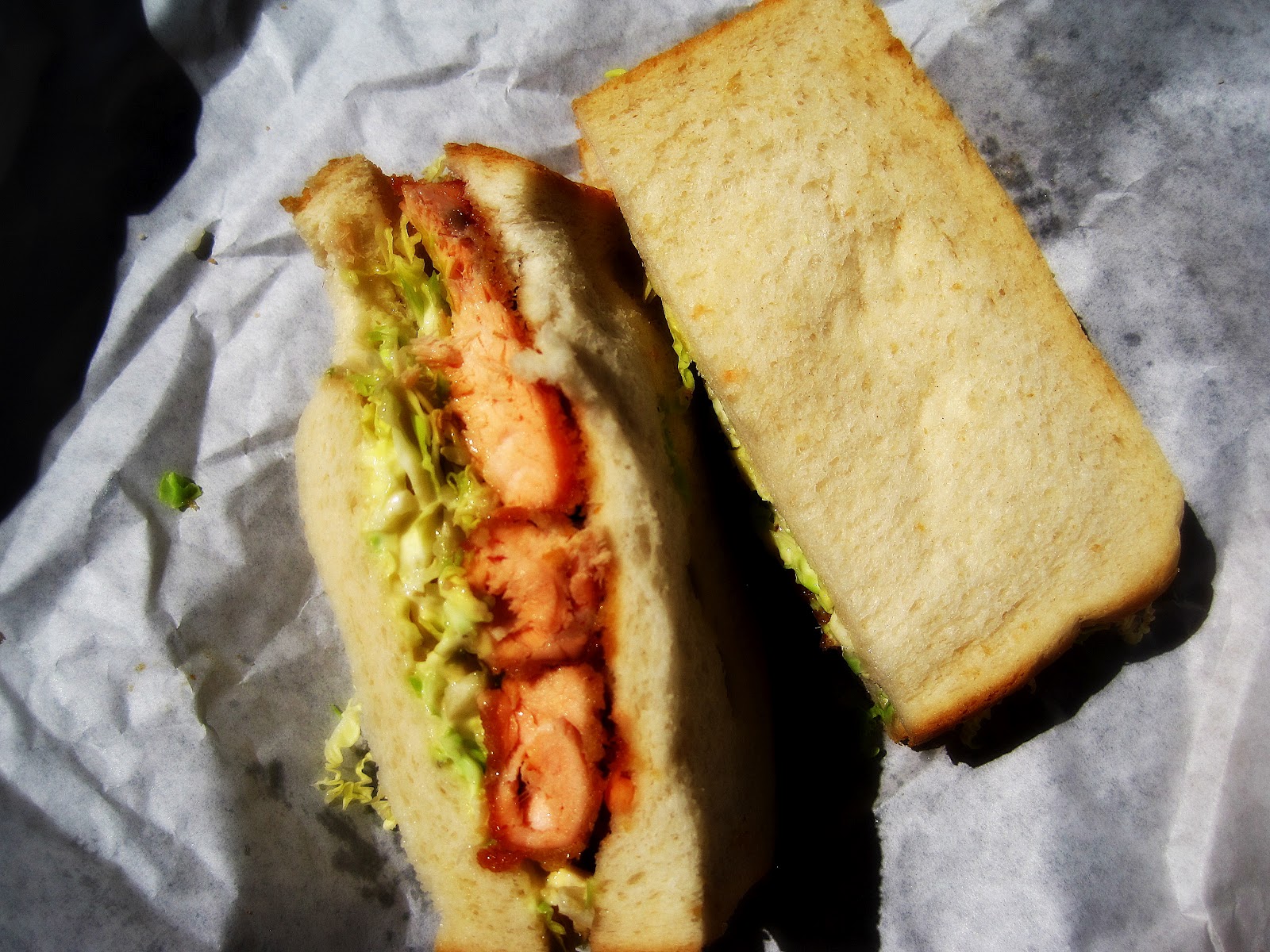 come · con · ella: salmon sando at tsuru