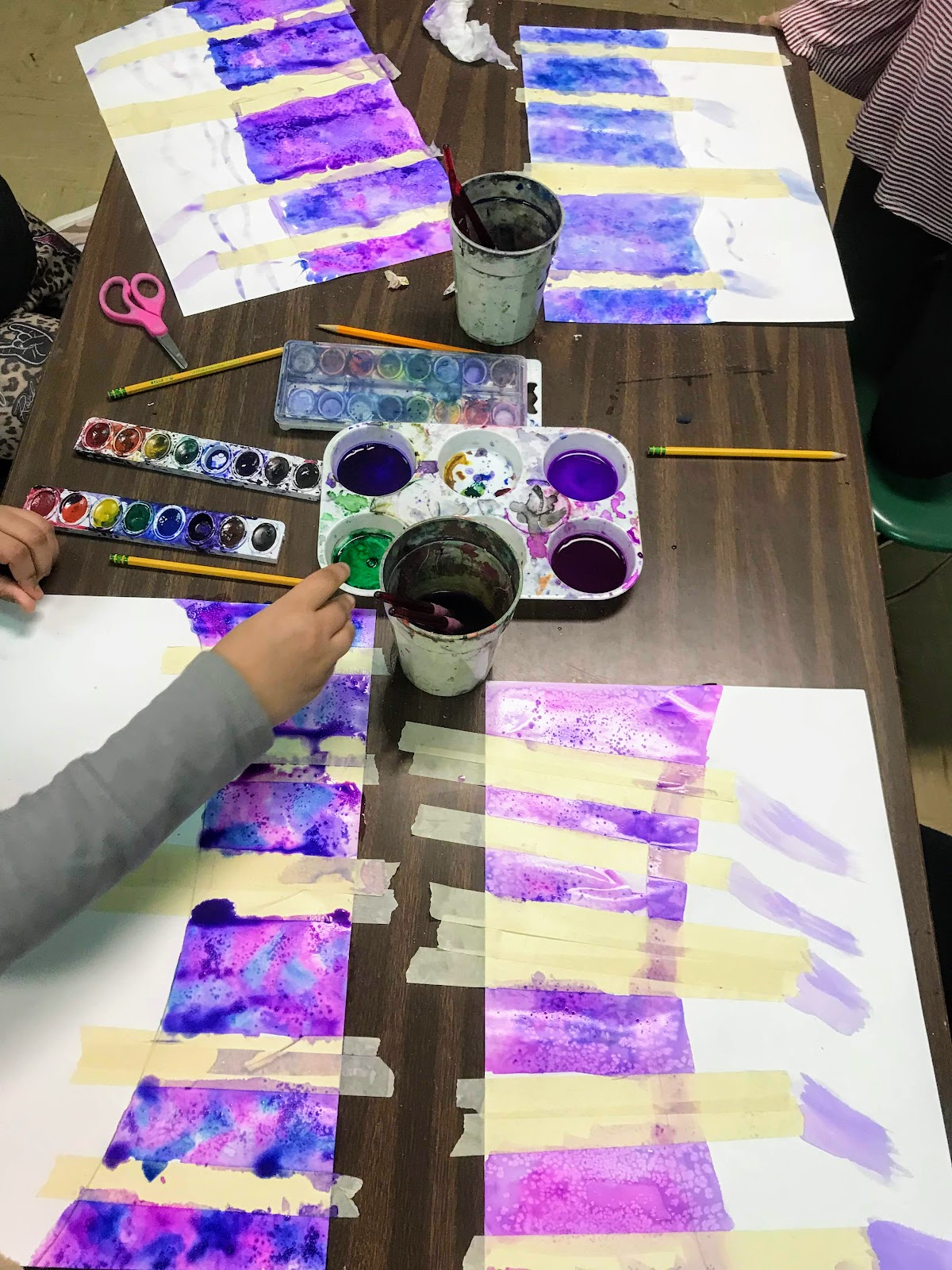 Elements of the Art Room: 5th grade Winter Birch Trees