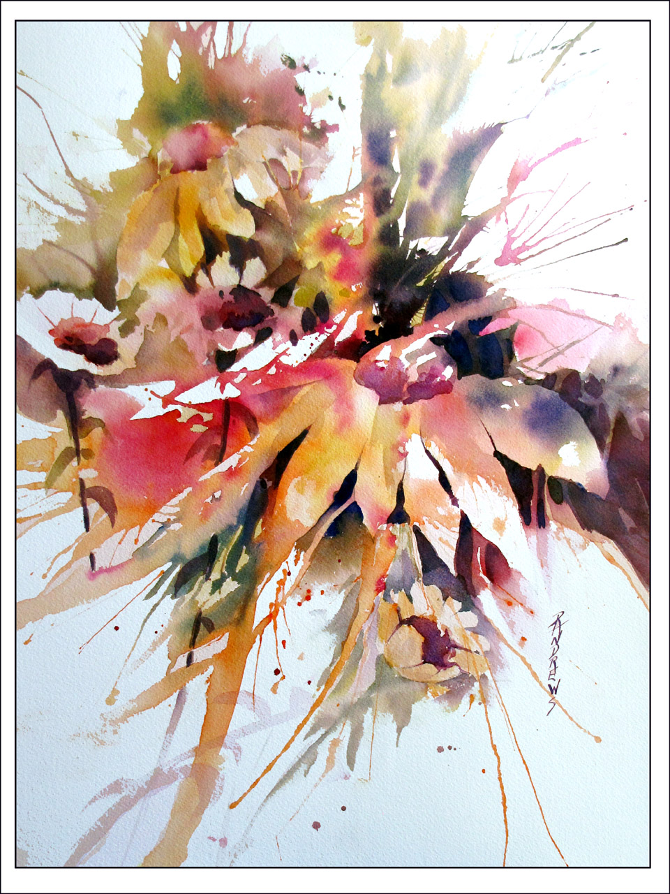 Rae Andrews : Bouquet..Watercolor Floral..Texas Artist..Rae Andrews