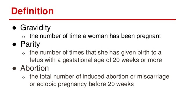 Prepare for Medical Exams : Regarding Gravidity and Parity...