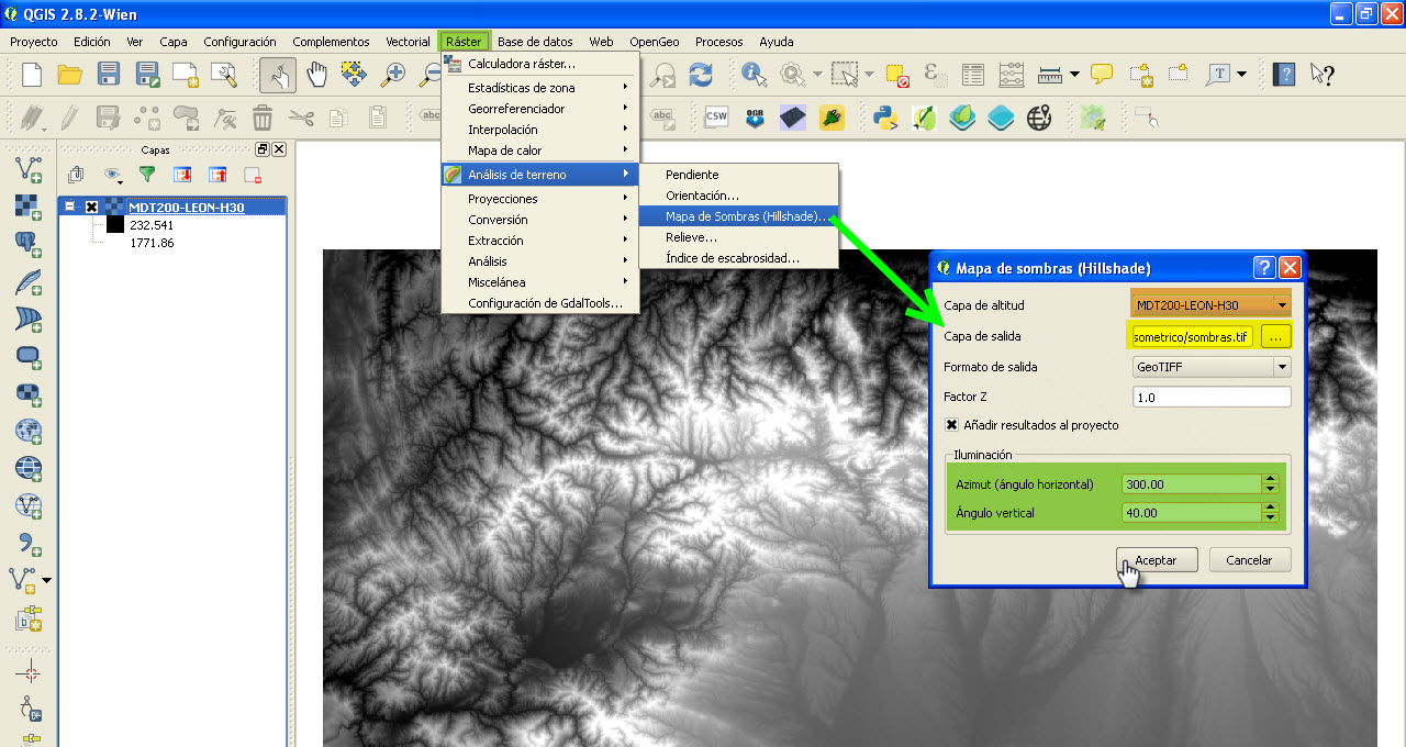 Cartografía Digital: Mapa hipsométrico en QGIS.
