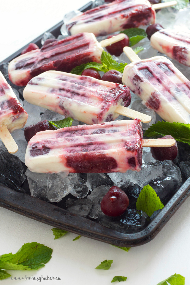 Cherry Cheesecake Popsicles #FoodieMamas - The Busy Baker