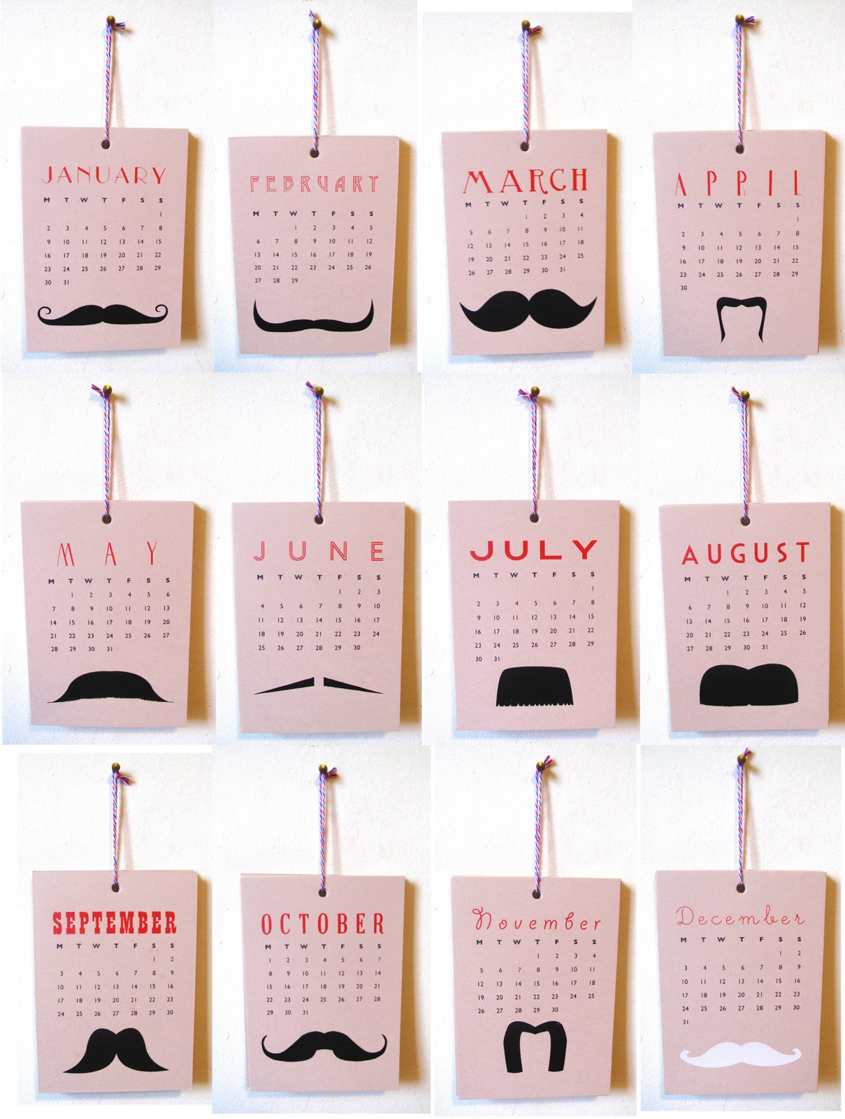 Paper Heart: The 2012 Mini Moustache Calendar