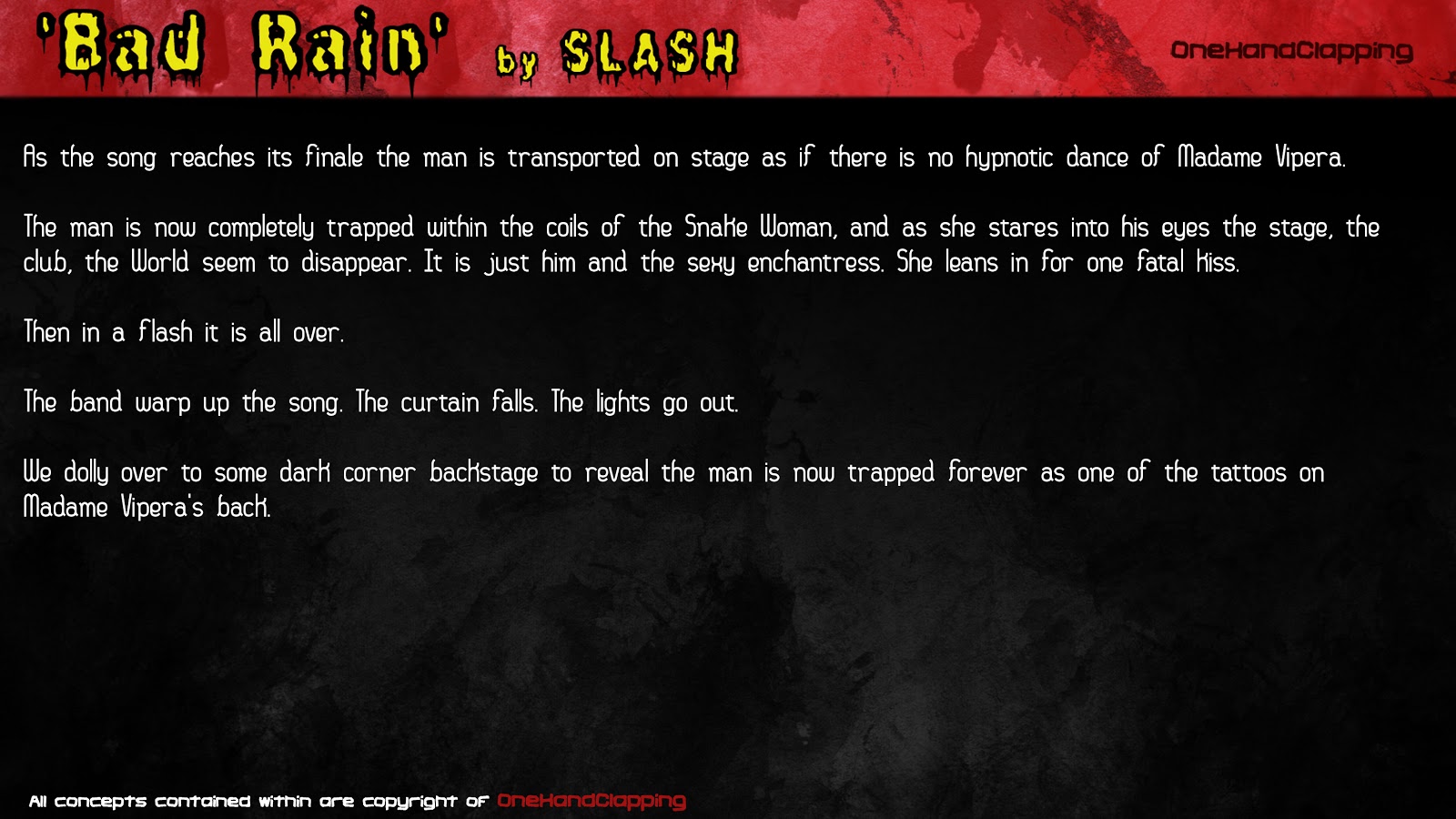 STORYBOARDISTA!: SLASH'S BADRAIN from pitch to video