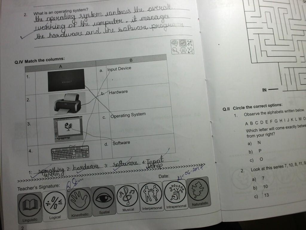 computer grade 3 ch-1 know your computer workbook excercise