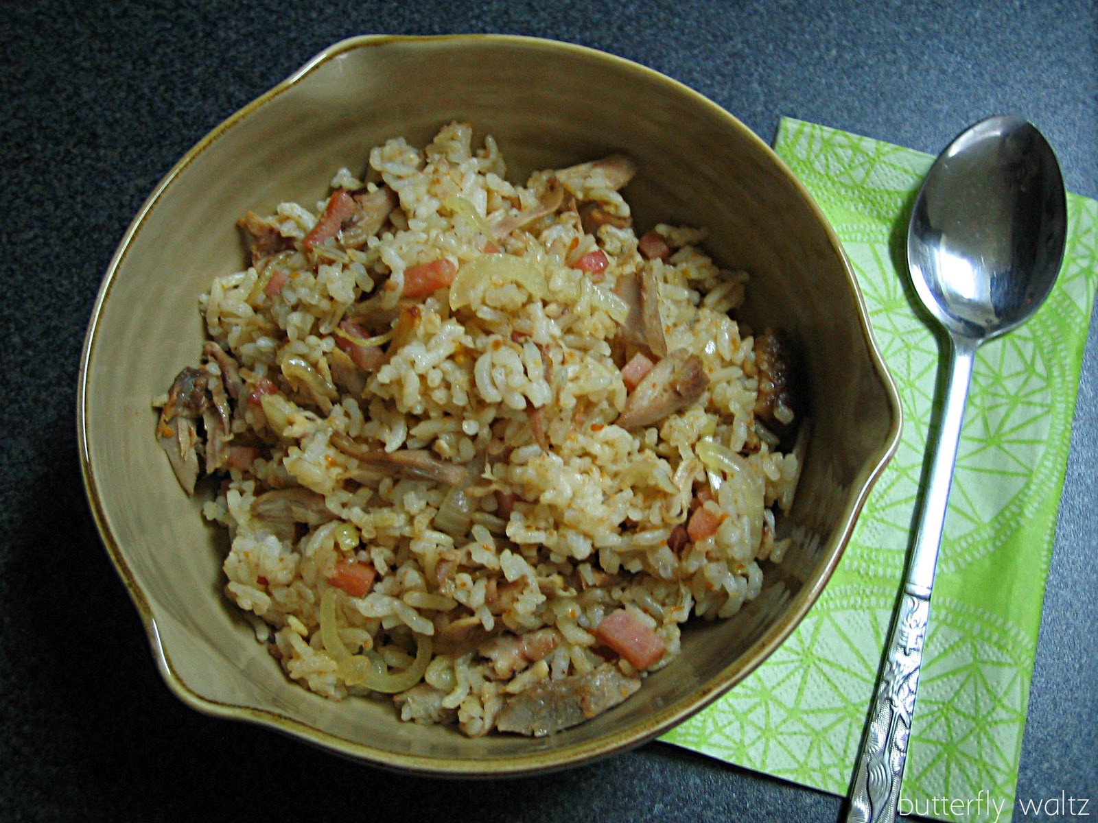 Waltzing butterflies: Quiche fried rice