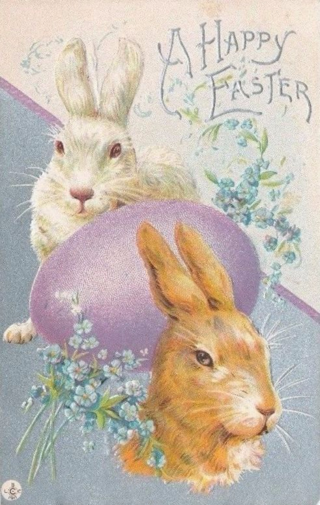A Collection of 30 Cute Bunny Rabbit Vintage Easter Postcards ~ Vintage ...
