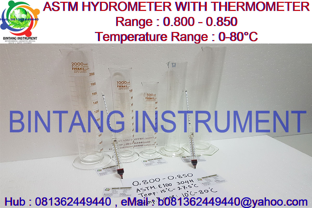 .: 081362449440 Jual ASTM Hydrometer with thermometer Range 0.800 – 0. ...