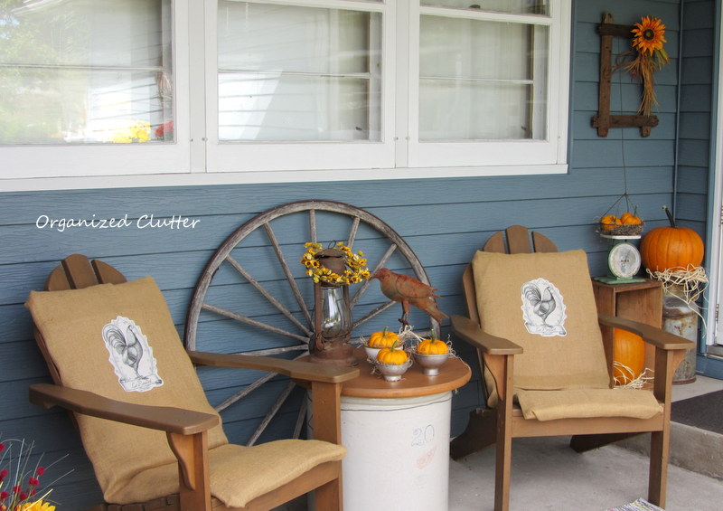 A Rustic and Vintage Fall Covered Patio - Organized Clutter