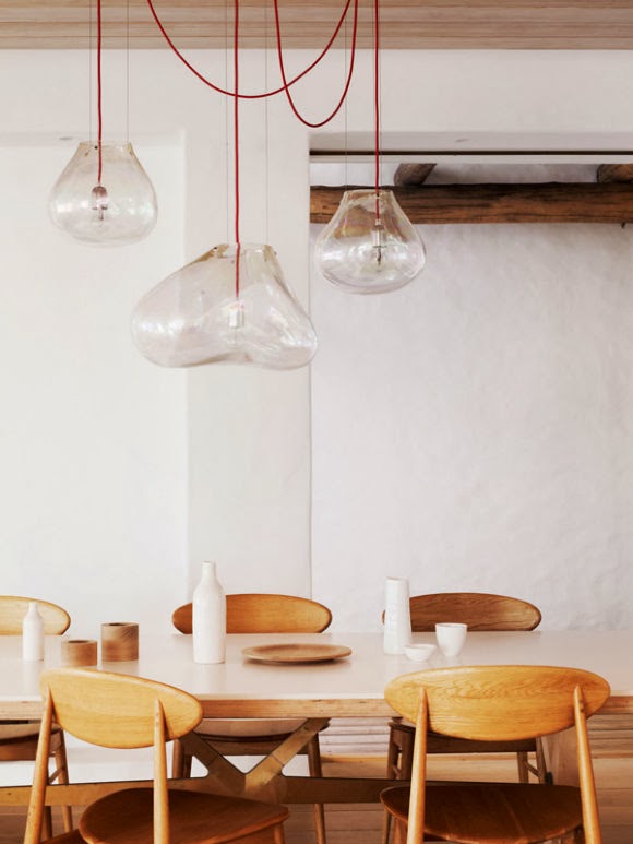 METRONOME: Organic-form blown glass pendant lights