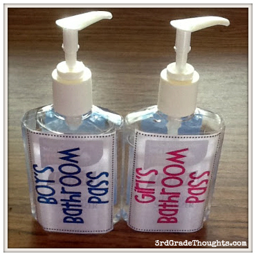 Hand Sanitizer Bathroom Pass Revisited | 3rd Grade Thoughts