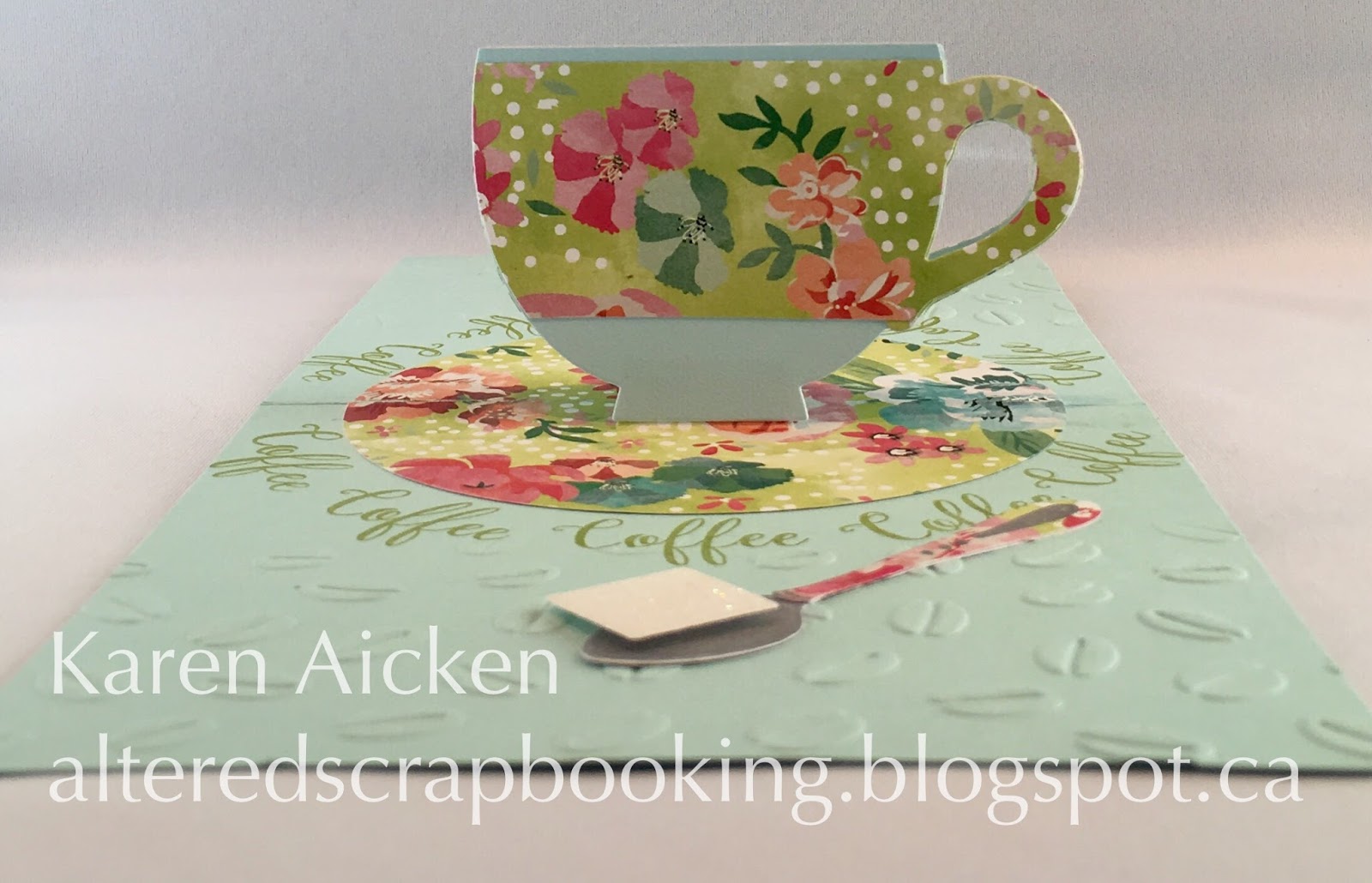 Altered Scrapbooking: Floral Cup Pop Stand Card for the Coffee Loving ...