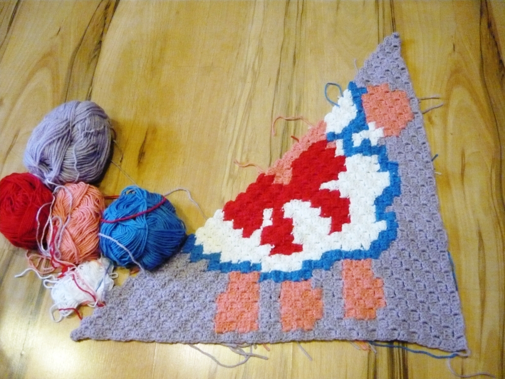 MagicbyCrochet: I learned to crochet C2C ! My first graphghan