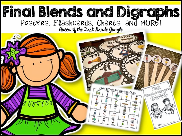 Final Blends and Digraphs Unit and THE SALE! - Queen of the First Grade ...