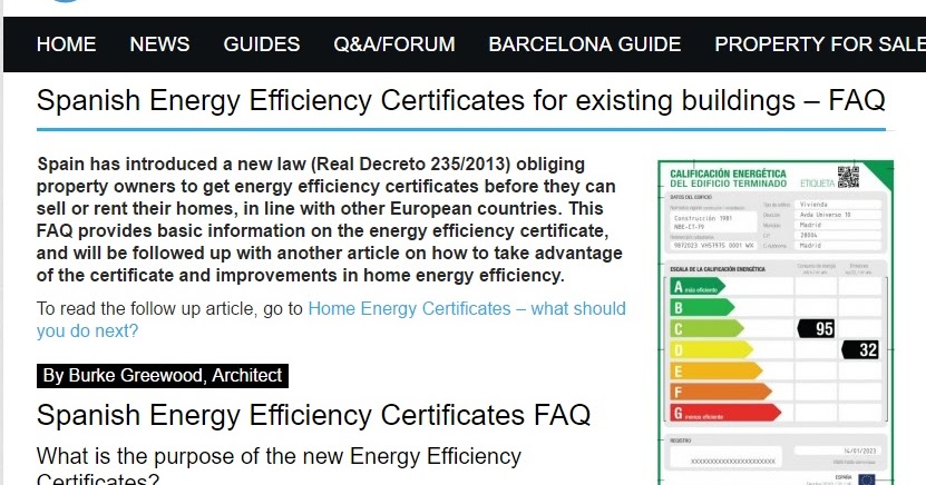 Science in Year 5: Spanish Energy Efficiency Certificates