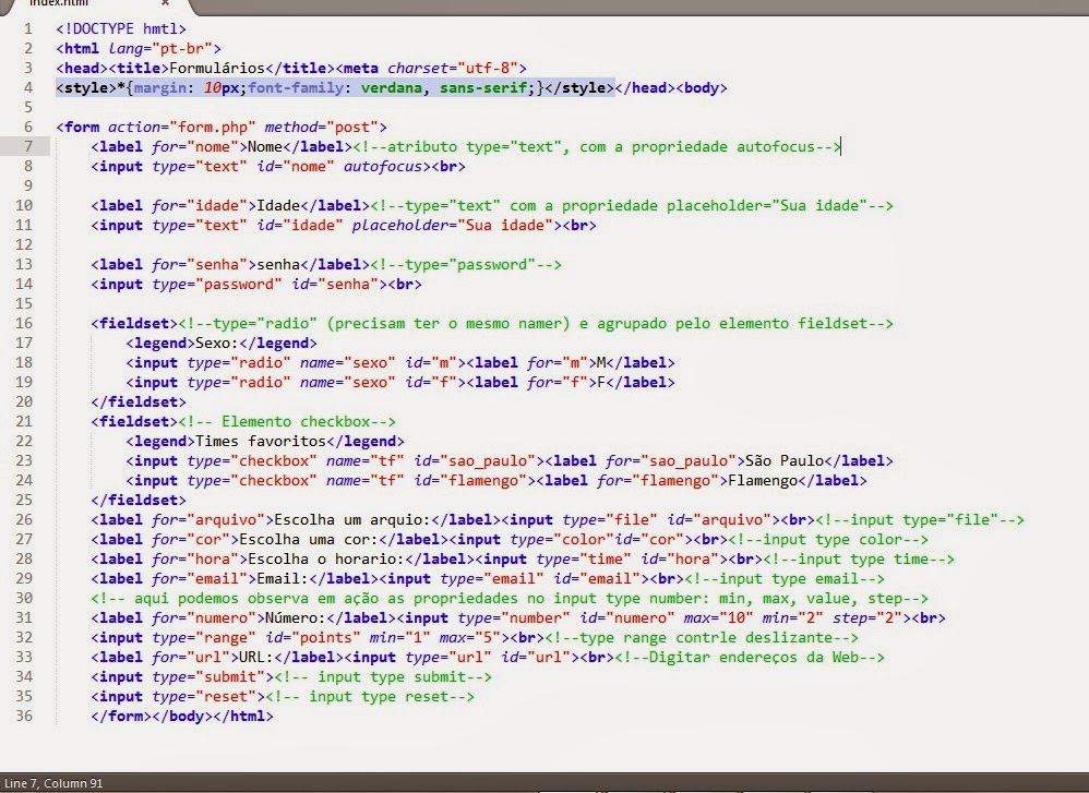 Sistemas Para Web: 4. Formulários HTML