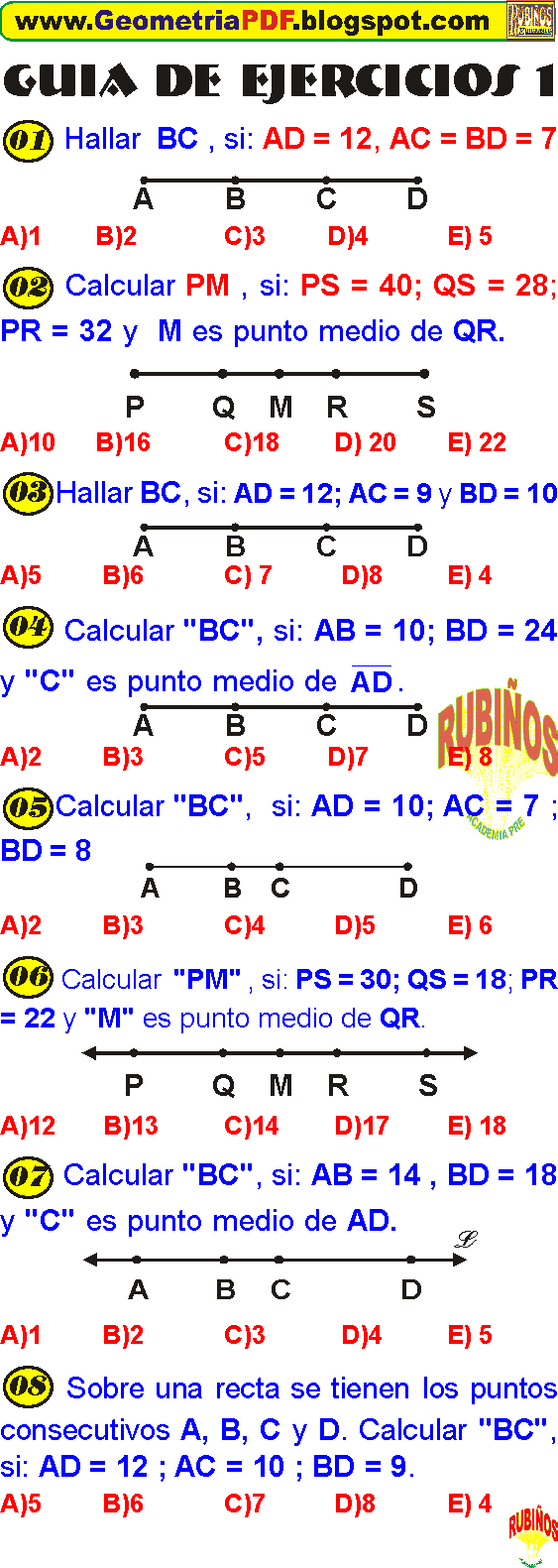 OPERACIONES CON SEGMENTOS EJERCICIOS RESUELTOS DE SECUNDARIA O MEDIA PDF