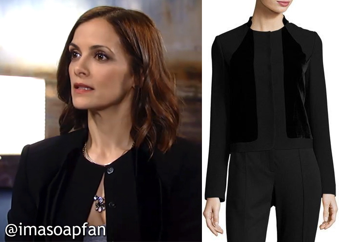 Hayden Barnes's Black Velvet Panel Jacket - General Hospital, Season 54 ...