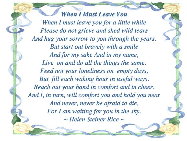 Michael My Son: When I Must leave you