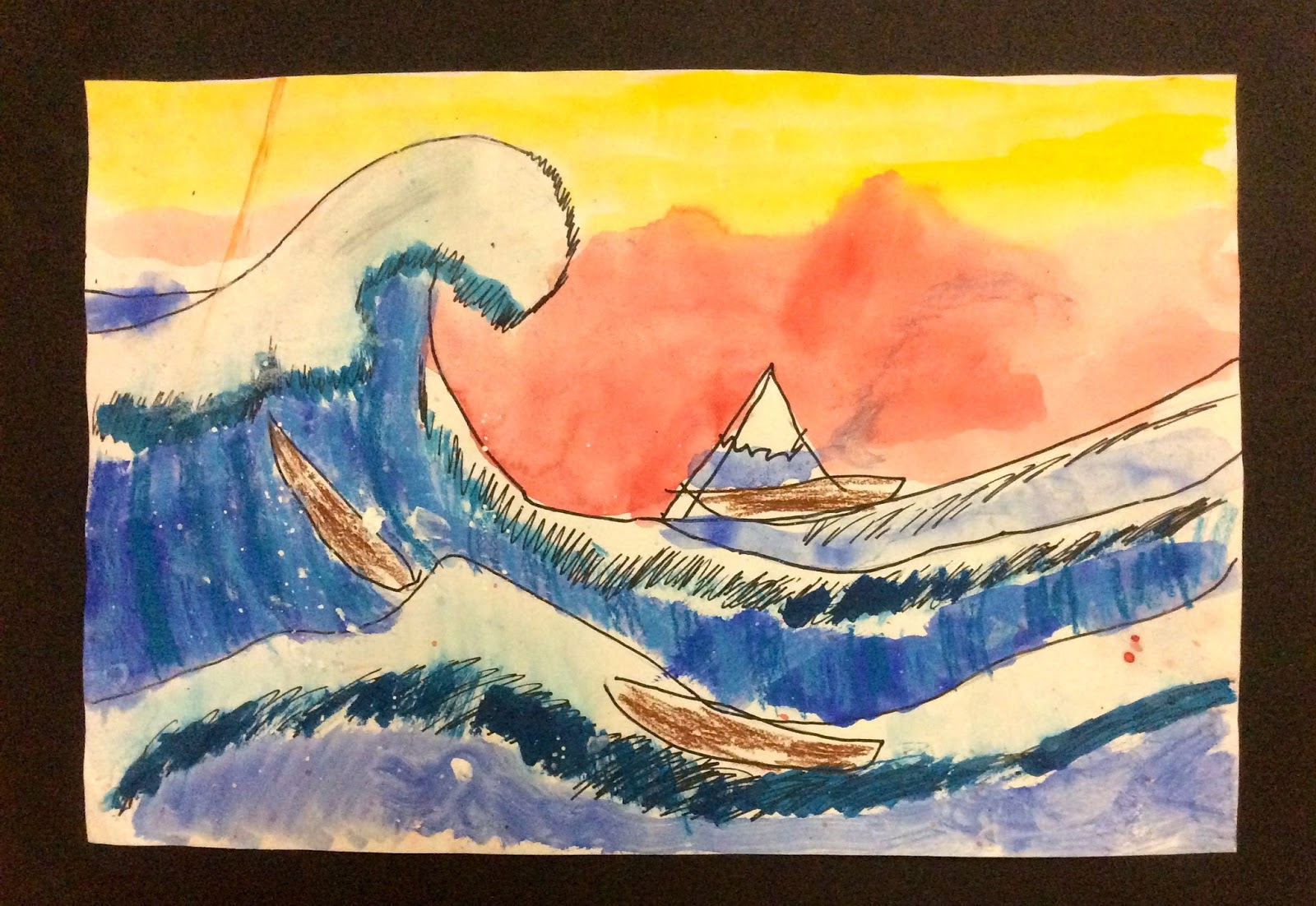 Ms. Curry's Art Room : Third Grade Making Great Waves!