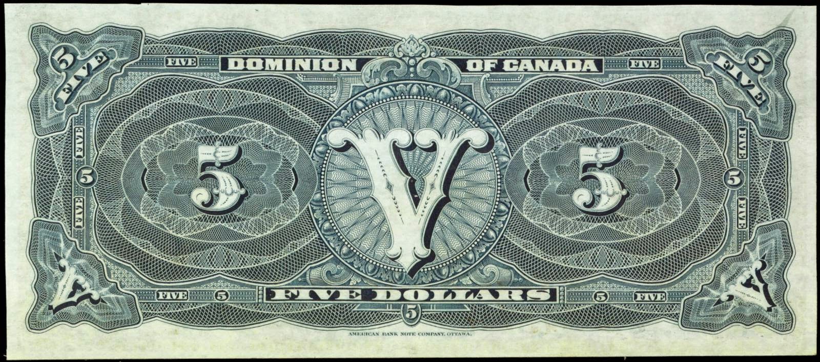 Dominion of Canada 5 Dollars 1912 Train Note|World Banknotes & Coins ...