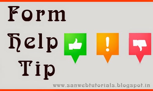 Form Help tip on mouse hover