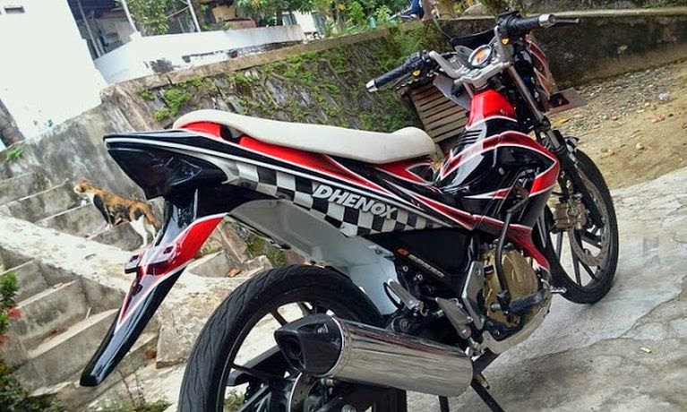 Satria Fu Airbrush Merah Hitam