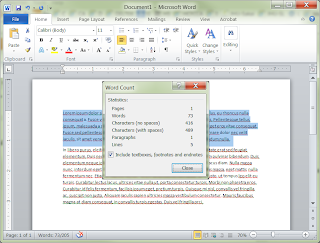 Al's Tech Tips: Tip: How to count characters using Microsoft Word 2010