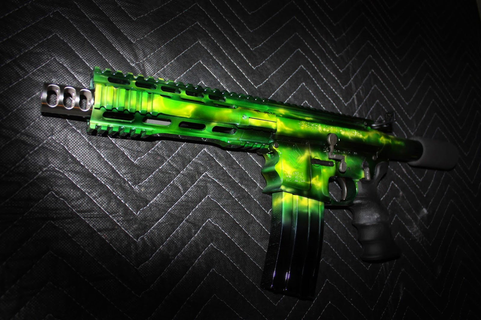 Online Motorcycle Paint Shop: Custom Painted AR with green fire