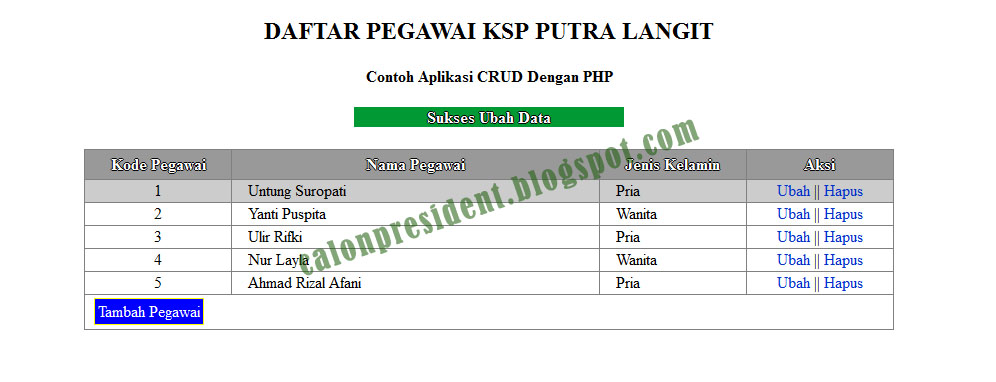 Aplikasi CRUD PHP - Koneksi PHP Mysql | Contoh - Download Program C# ... Aplikasi CRUD PHP - Koneksi PHP Mysql | Contoh - Download Program C# ...