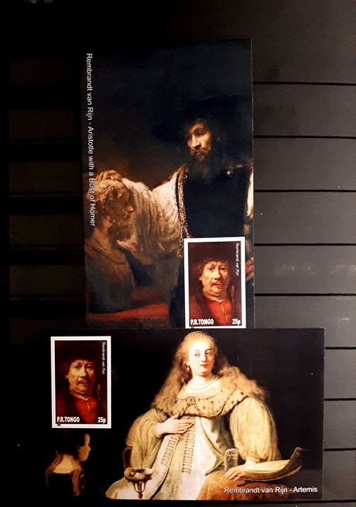 Stamps and albums for sale: Rembrandt and Modern Art paintings stamps