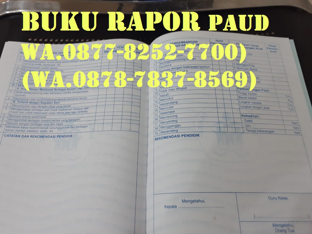 Jual Buku Raport PAUD K-13 Terbaru + Contoh Pengisian Raport (WA.0878 ...