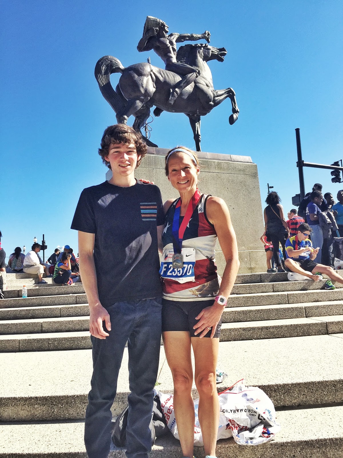 Tom and me at the Chicago marathon