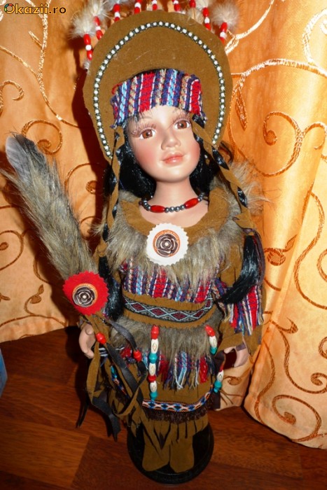 Comoara zanelor: Papusa portelan indianca- SPIRITUL PAMANTULUI