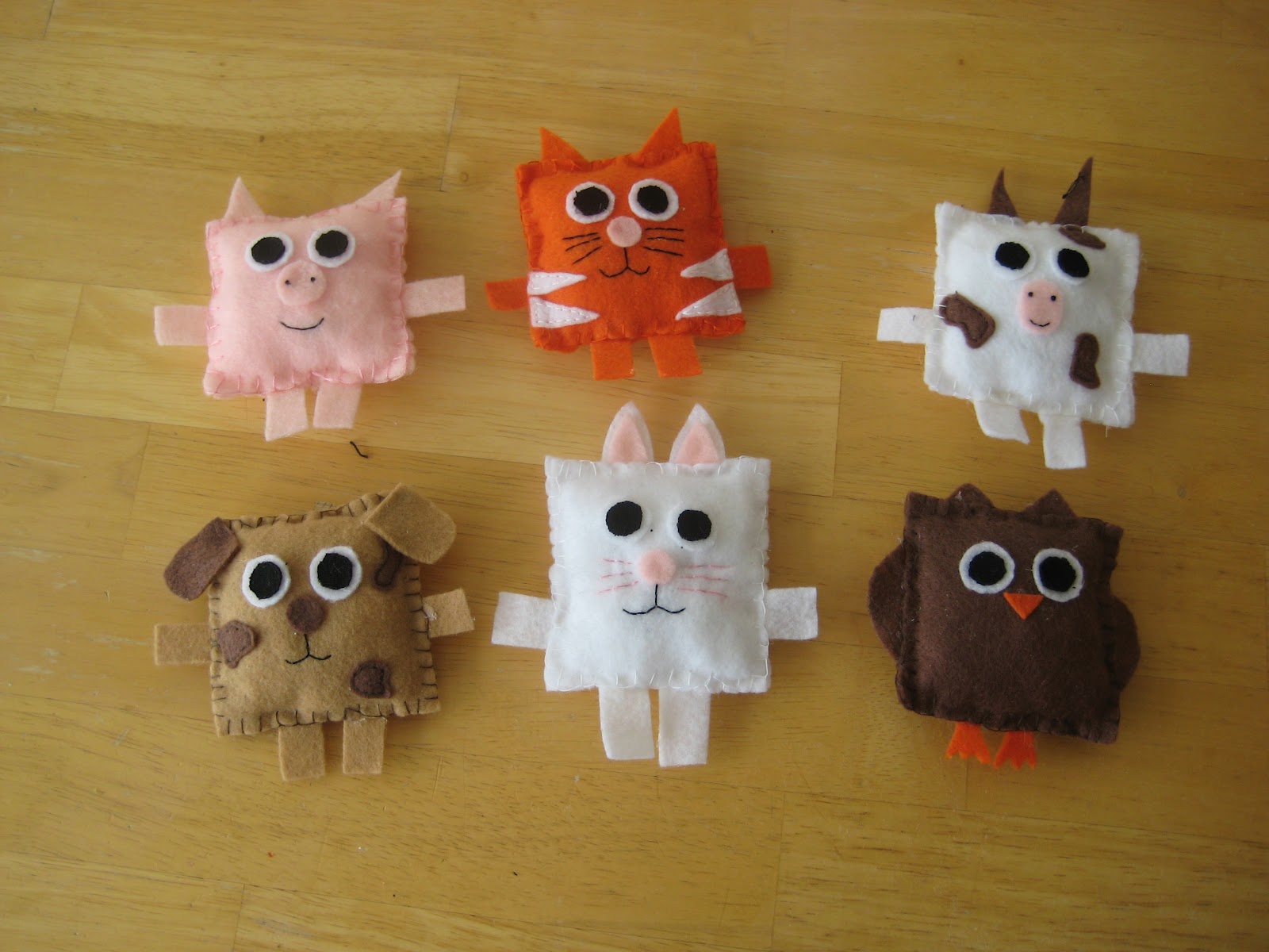 Let's Get Crafty: Square felt animals