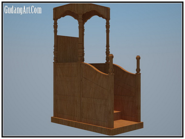 Mimbar Masjid - Ornamen Kuningan Mimbar Masjid Gudang Art Design