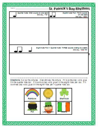 The Sweetest Melody: St. Patrick's Day Rhythm Page