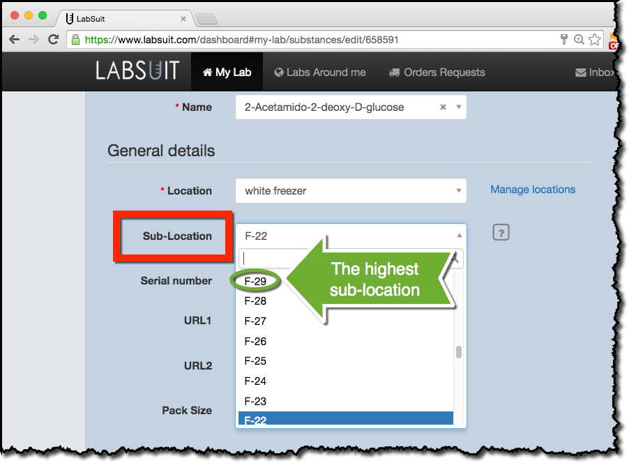 Why should one specify sub-location for inventory items?