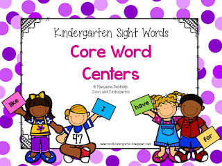 Colors and Kindergarten: Core Words Centers