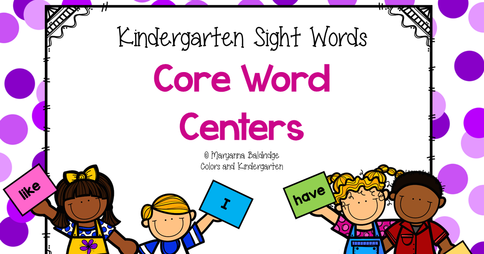 Colors and Kindergarten: Core Words Centers