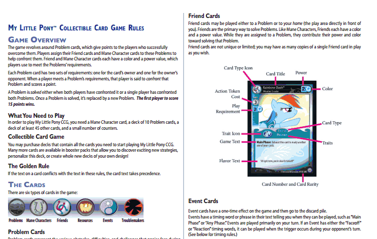 Equestria Daily - MLP Stuff!: Full Rules Guide for MLP CCG