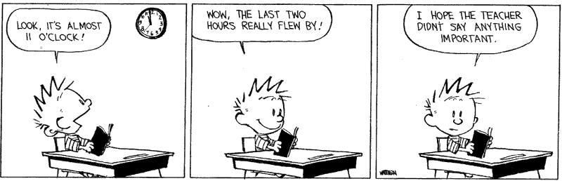 The Unespaper: Comic strip: Calvin and Hobbes about school