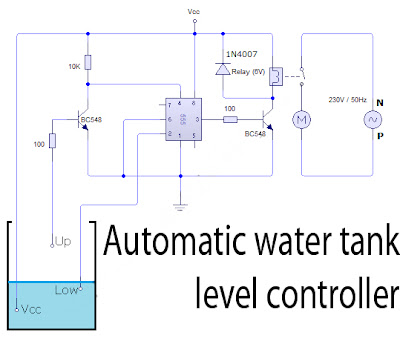 Automatic water tank level controller circuit | DIY Circuit