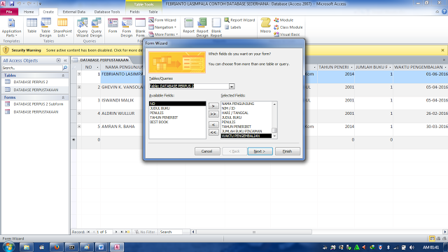 My Blog: CONTOH DATABASE SEDERHANA DATABASE PERPUSTAKAAN MENGGUNAKAN ...