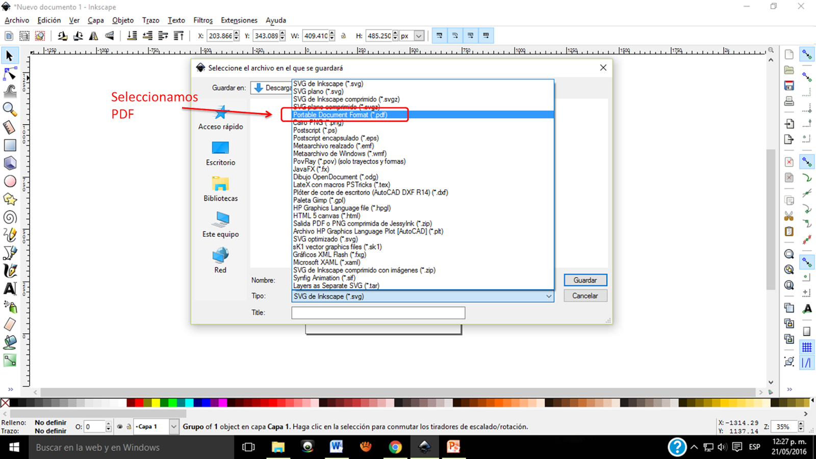 INKSCAPE: 08.- Exportar a PDF vectores
