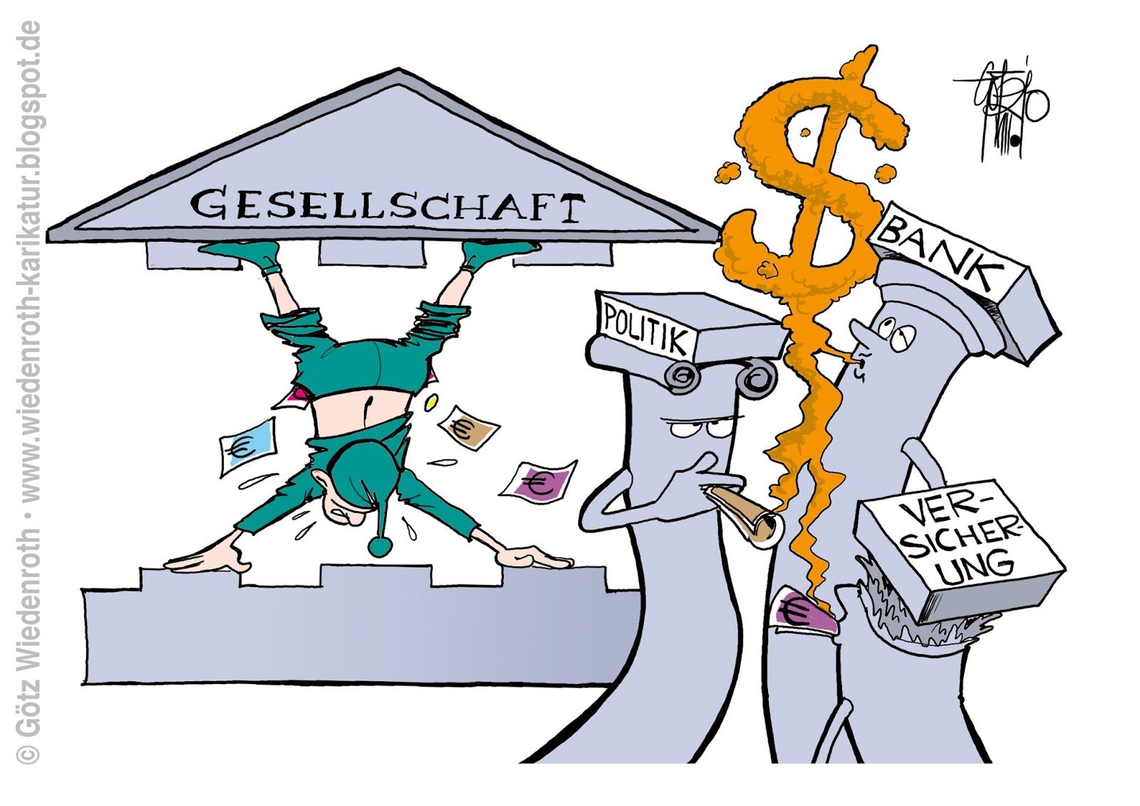 Karikamur-Karikatur! - Wiedenroth: Die Säulen der Gesellschaft.
