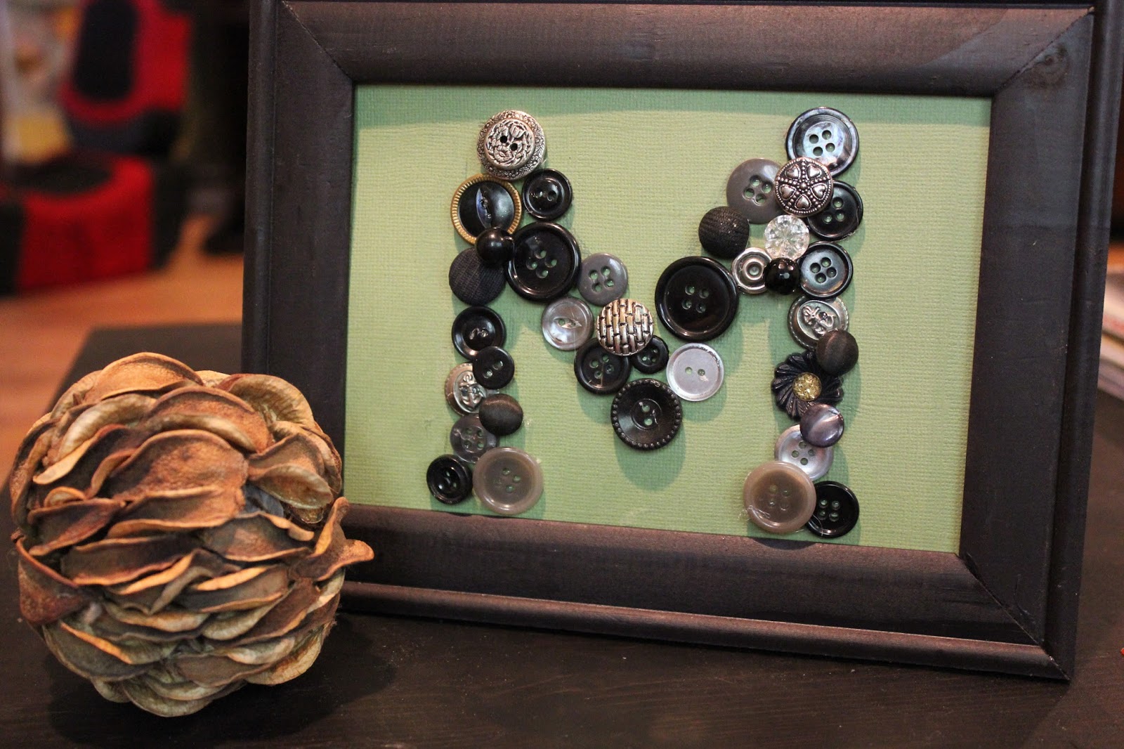 Blissfully Blessed: DIY Button Monogram Art