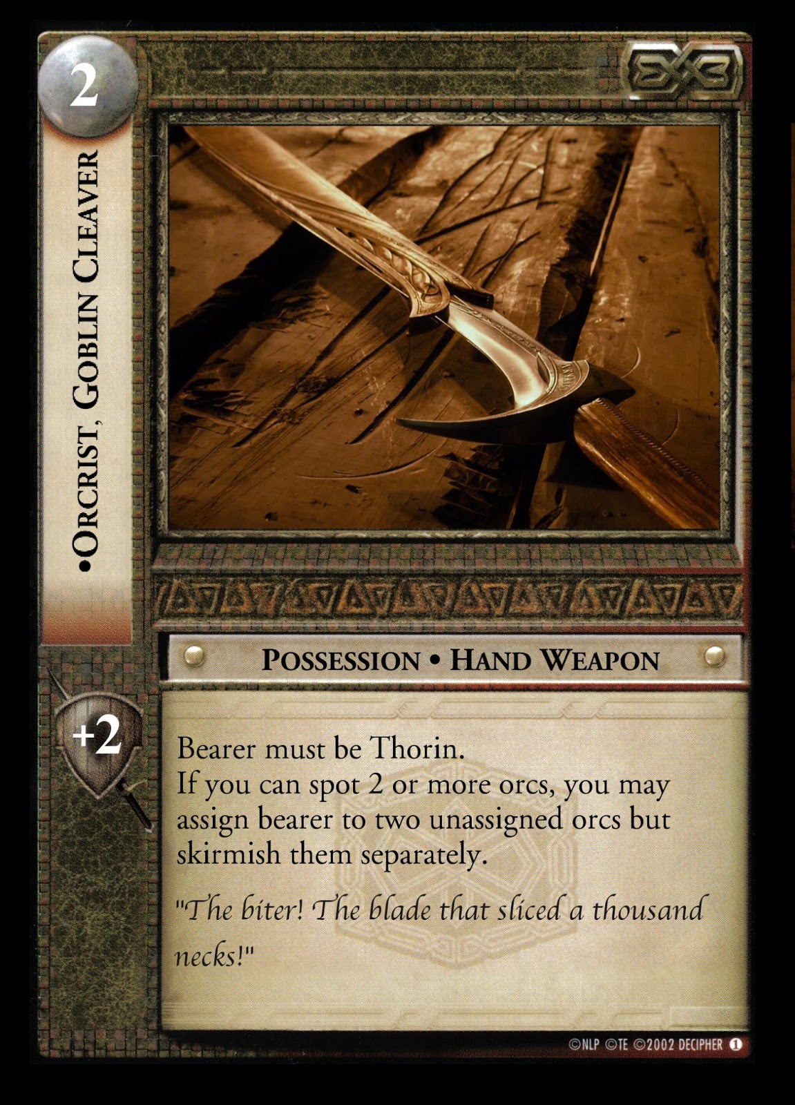 The Lord of the Rings TCG Blog: Orcrist, Goblin Cleaver