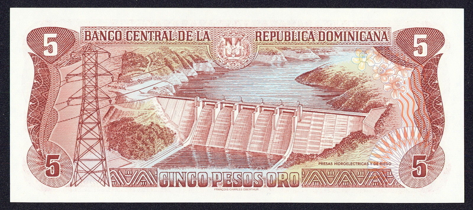 Dominican Republic 5 Pesos Oro banknote 1996 Francisco del Rosario ...