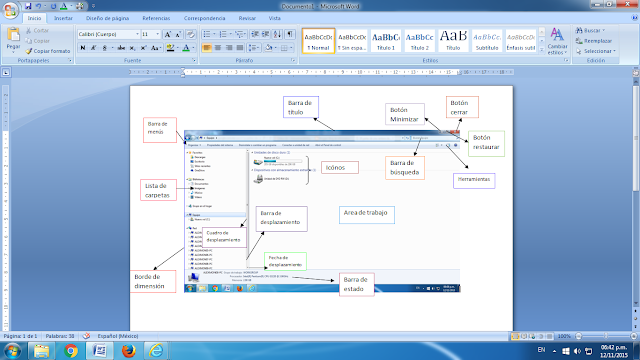 Blog de informatica: Partes de una ventana de windows